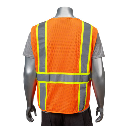 Class 2 Reflective Safety Vest With 4 Pocket & Dual Mic Tabs ...